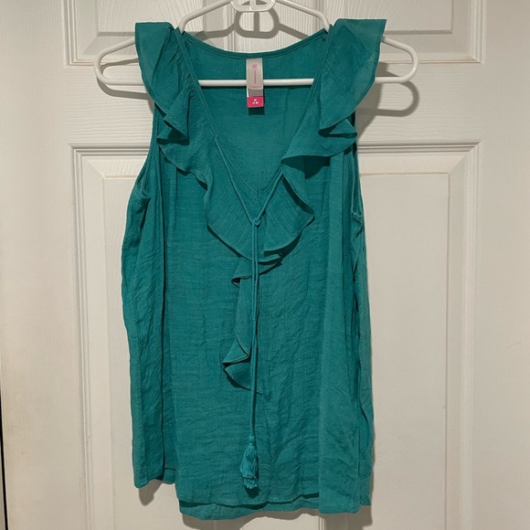 No Boundaries | Tops | Womens Teal Ruffle Tank Size Medium | Poshmark